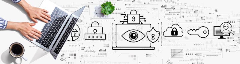 Data Privacy Concept with Person Using a Laptop Editorial Photo - Image ...