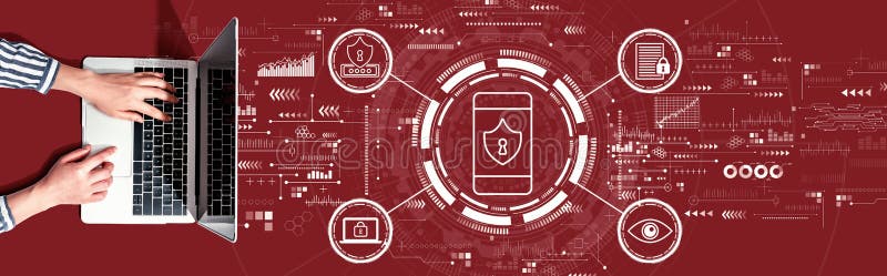 Data Privacy Concept with Person Using a Laptop Stock Image - Image of ...