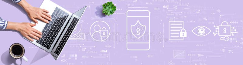 Data Privacy Concept with Person Using a Laptop Editorial Stock Image ...