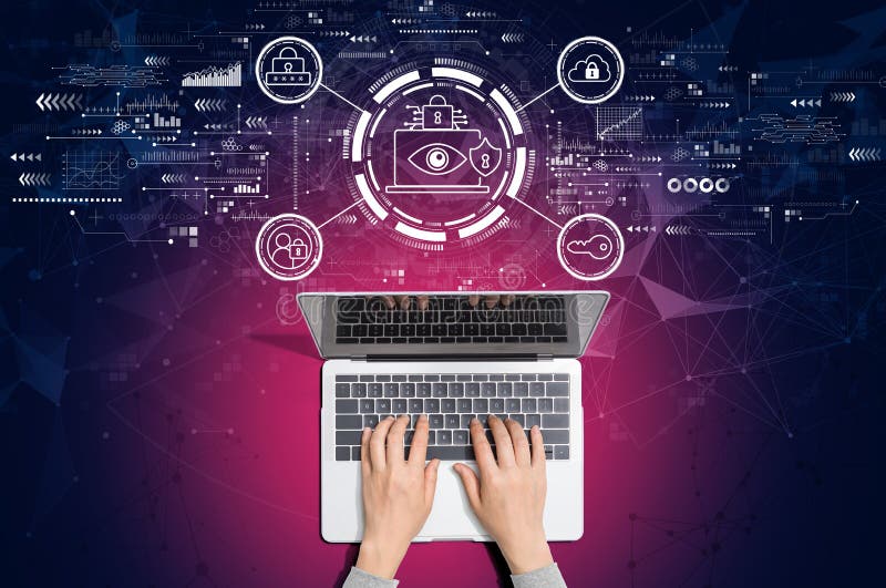 Data Privacy Concept with Person Using Laptop Stock Image - Image of ...