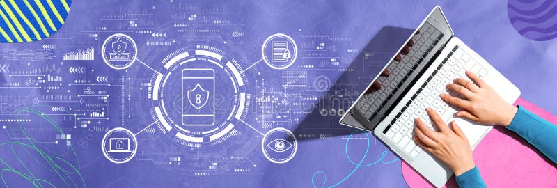 Data Privacy Concept with Person Using a Laptop Stock Image - Image of ...