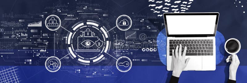 Data Privacy Concept with Person Using a Laptop Stock Photo - Image of ...