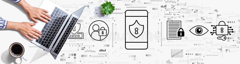 Data Privacy Concept with Person Using a Laptop Editorial Stock Image ...