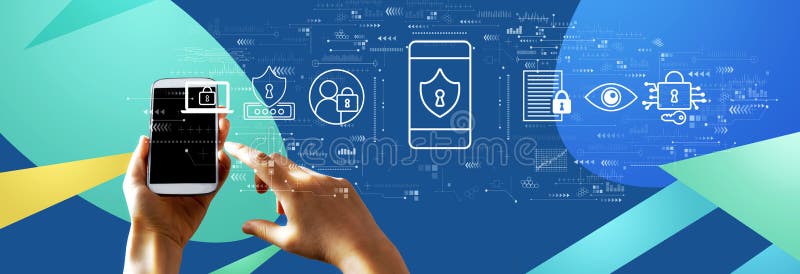 Data Privacy Concept with Person Using Smartphone Stock Image - Image ...