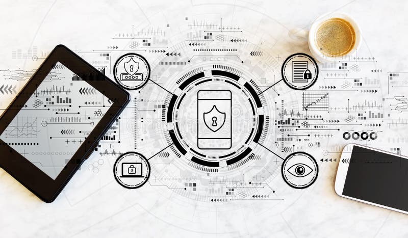 Data Privacy Concept with Tablet and Phone Stock Photo - Image of ...