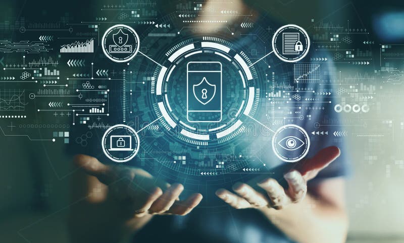 Data Privacy Concept with Young Man Stock Photo - Image of secure ...