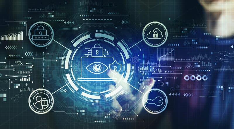 Data Privacy Concept with Young Man in the Night Stock Image - Image of ...