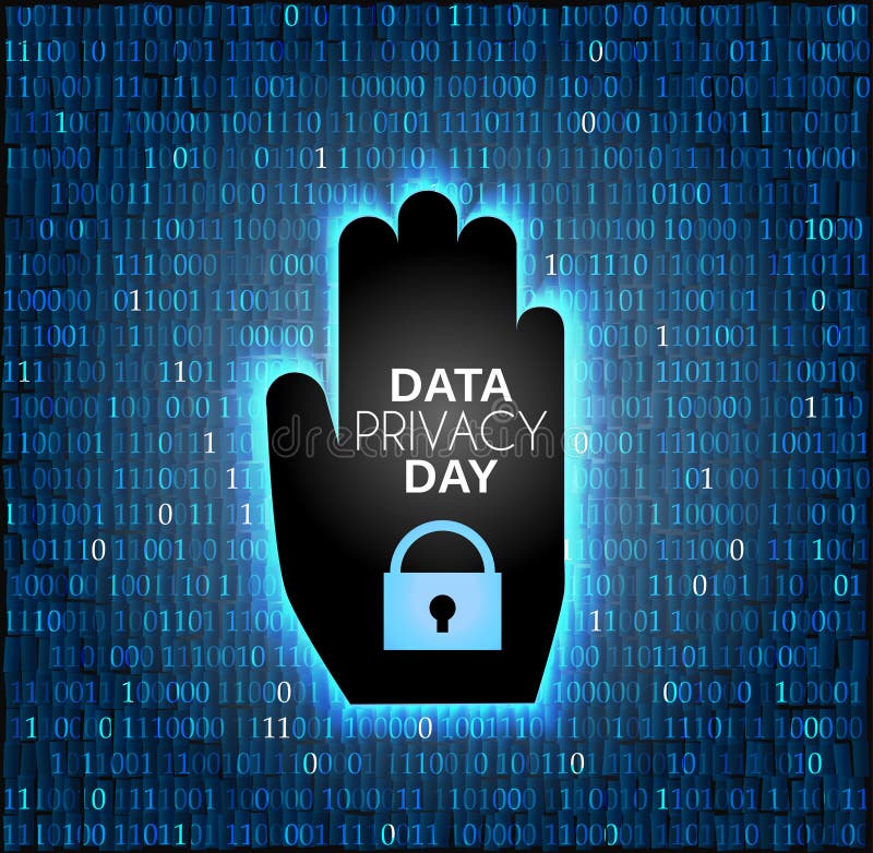 Data Privacy Day Abstract Bacground. Hand Stop with Locker Stock ...