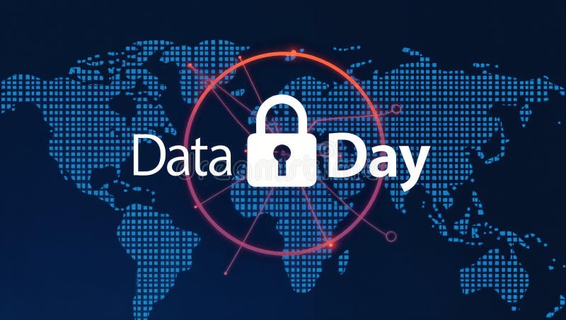 Data Privacy Day. Digital Technology Background Stock Illustration ...