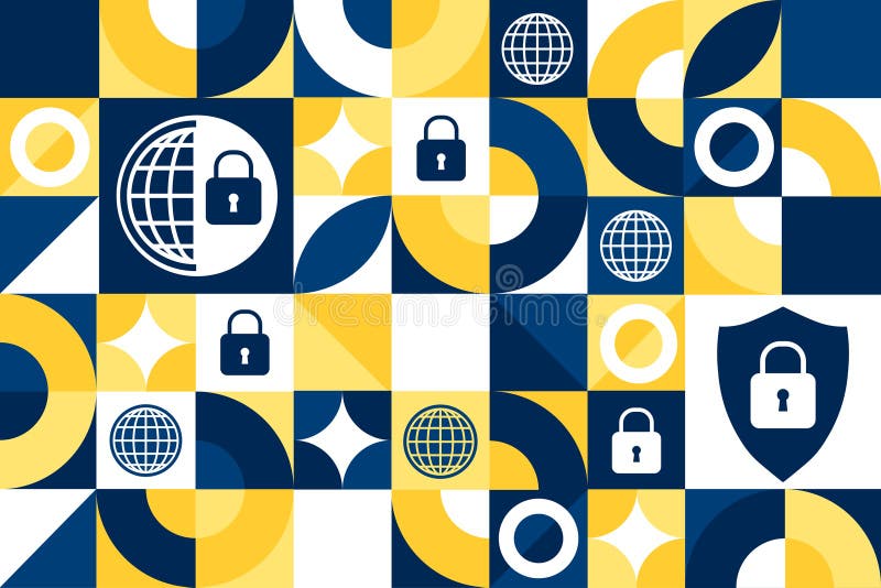 Data Privacy Day. January 28. Seamless Geometric Pattern. Template for ...