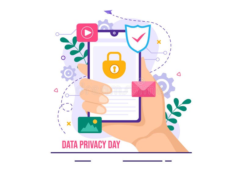 Data Privacy Infographic Template Flat Cartoon Background Vector ...