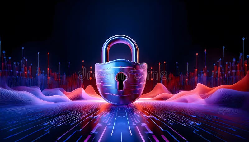 Data Privacy Laws Visualized with Locks and Codes, Digital Background ...