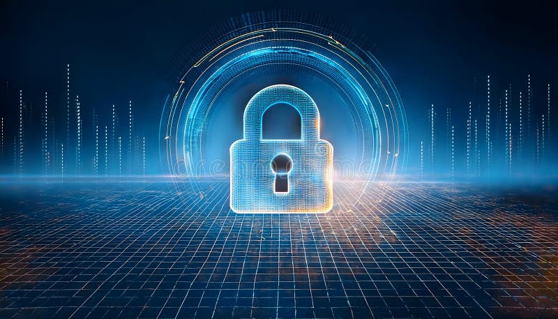 Data Privacy Laws Visualized with Locks and Codes, Digital Background ...