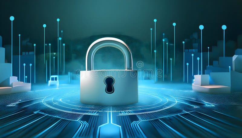 Data Privacy Laws Visualized with Locks and Codes, Digital Background ...