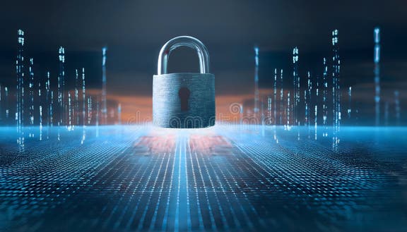 Data Privacy Laws Visualized with Locks and Codes, Digital Background ...