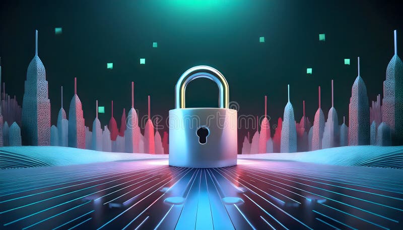 Data Privacy Laws Visualized with Locks and Codes, Digital Background ...