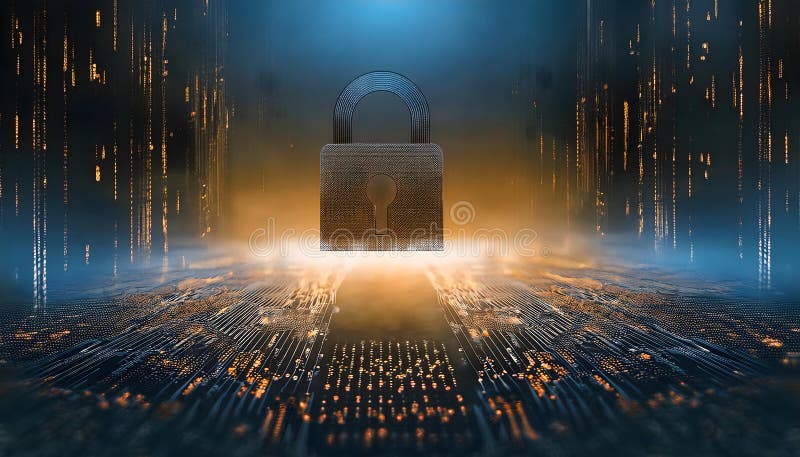 Data Privacy Laws Visualized with Locks and Codes, Digital Background ...