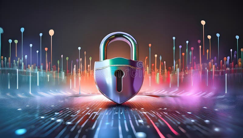 Data Privacy Laws Visualized with Locks and Codes, Digital Background ...