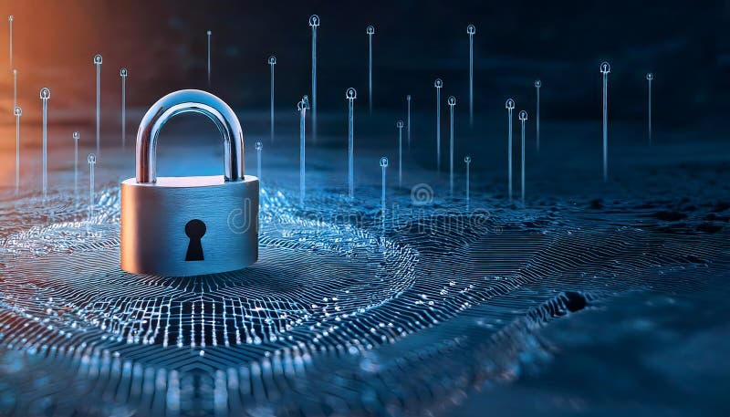 Data Privacy Laws Visualized with Locks and Codes, Digital Background ...