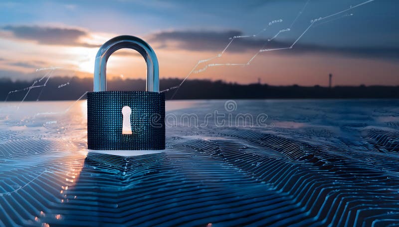 Data Privacy Laws Visualized with Locks and Codes, Digital Background ...