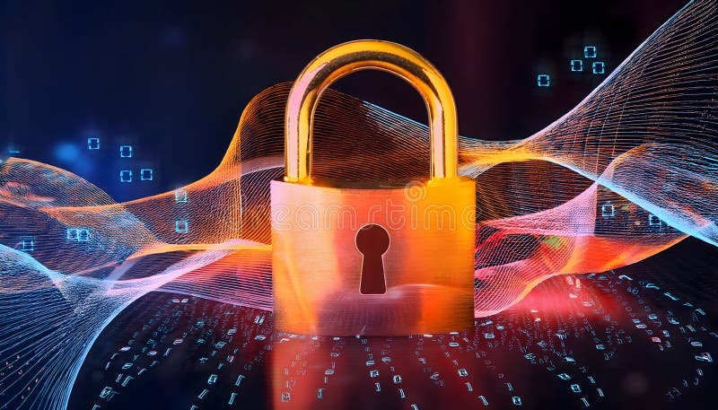 Data Privacy Laws Visualized with Locks and Codes, Digital Background ...