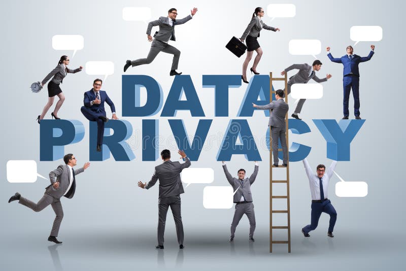 The Data Privacy Protection Concept with Business People Stock Image ...