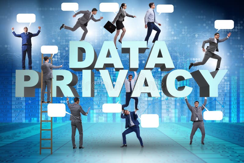 The Data Privacy Protection Concept with Business People Stock Photo ...