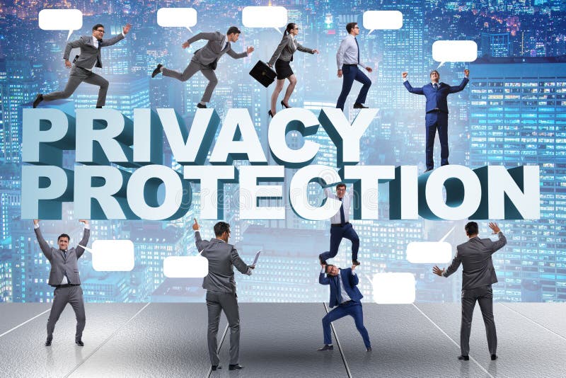 The Data Privacy Protection Concept with Business People Stock Photo ...