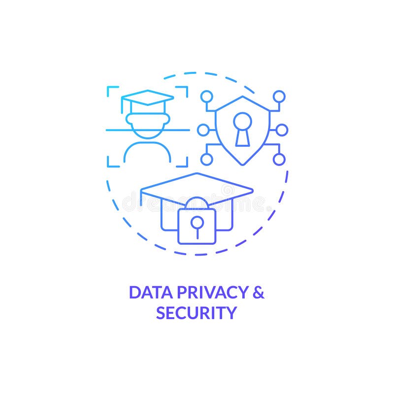 Data Privacy And Security In Ai Education Concept Icon Stock Vector