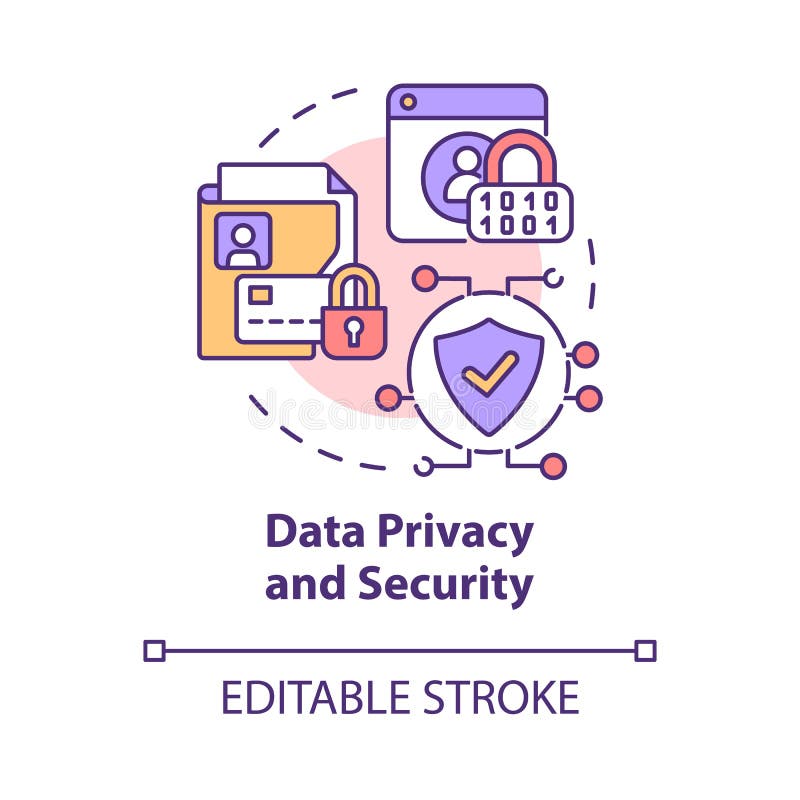 Data Privacy and Security Concept Icon Stock Vector - Illustration of ...