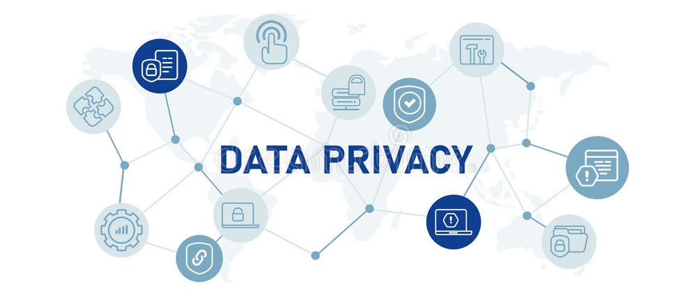 Data Privacy Set Internet Safety Protection Private Locked Document User Access Security Privacy ...
