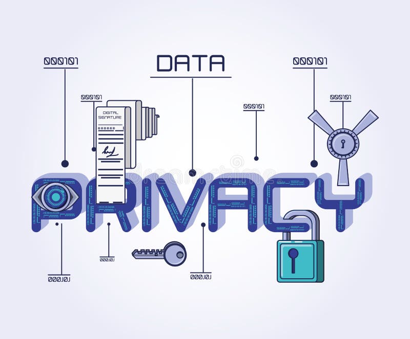 Data Privacy Technology Set Icons Stock Vector - Illustration of ...