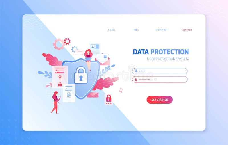 Data Privacy Web Site Landing Page with Flat Icons Clickable Links ... Data Privacy Web Site Landing Page with Flat Icons Clickable Links ...