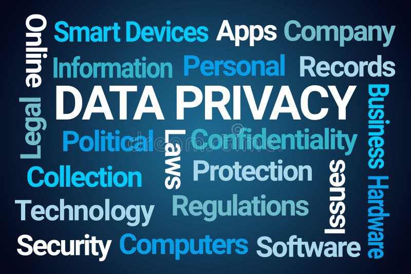 Data Privacy Word Cloud stock illustration. Illustration of records ...