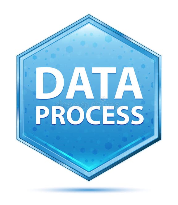 Data Process Crystal Blue Hexagon Button Stock Illustration ...