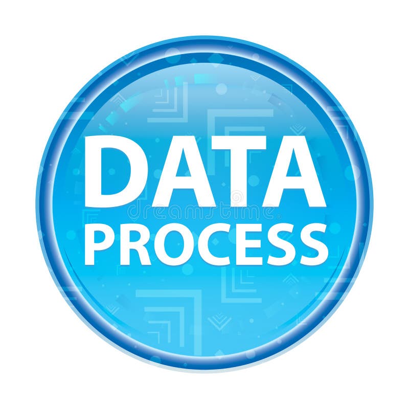 Data Process Floral Blue Round Button Stock Illustration - Illustration ...
