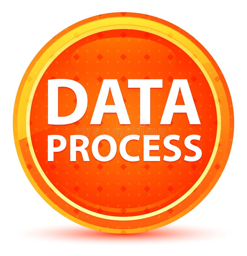 Big Data Natural Orange Round Button Stock Illustration - Illustration ...