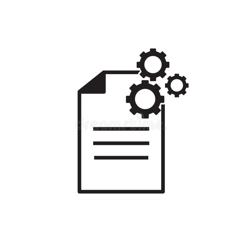 Data Process in Progress. Document with Gears Stock Vector ...