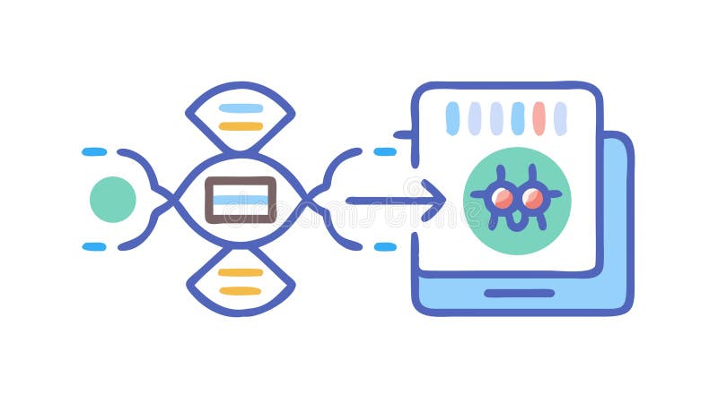 Data Processing and Analysis Icon for Science and Technology Flow ...