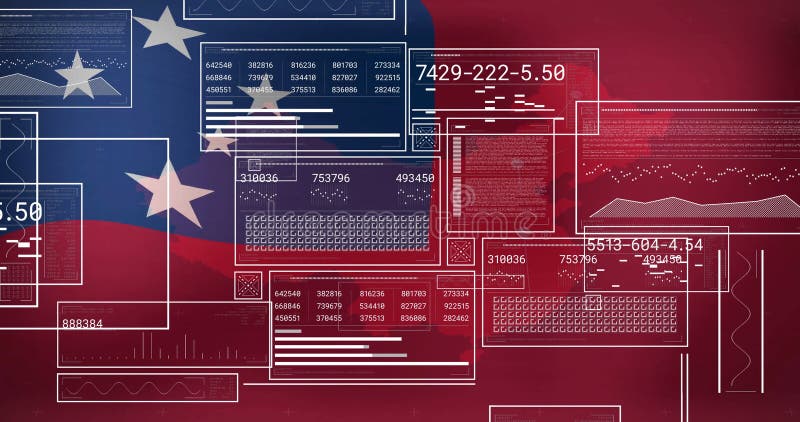 Data Processing and Analysis Image Over Flag of Samoa Stock ...
