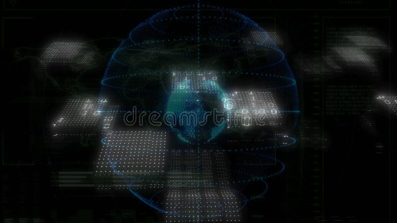 Data Processing Animation with Digital Globe and Binary Code in Motion ... Data Processing Animation with Digital Globe and Binary Code in Motion ...