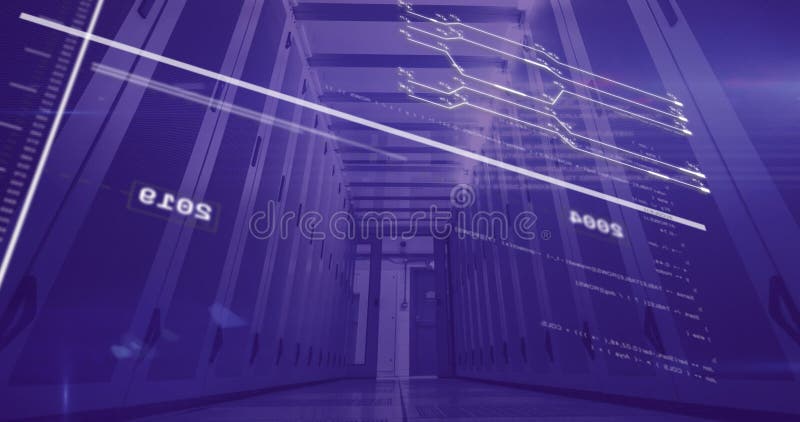 Data Processing Animation Over Server Racks in Data Center Stock Footage - Video of software ...