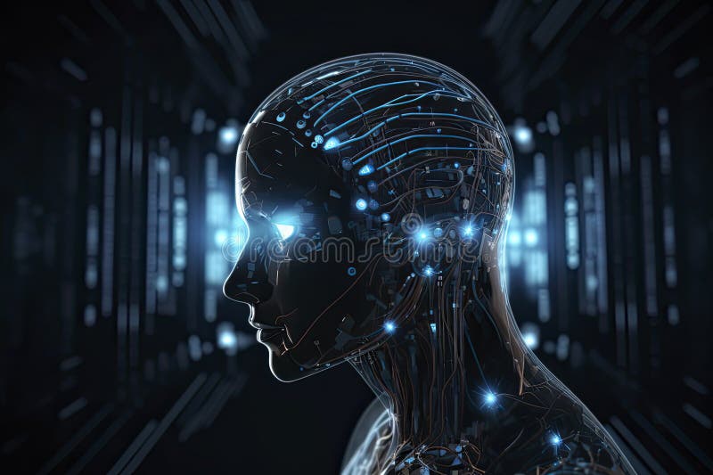 Data Processing and Artificial Intelligence Stock Illustration - Illustration of digital, idea ...