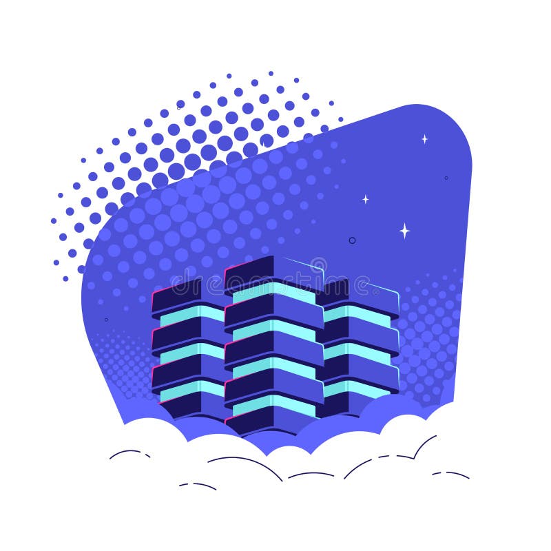 Data Processing Concept Banner Design in Flat Style Stock Vector - Illustration of system ...