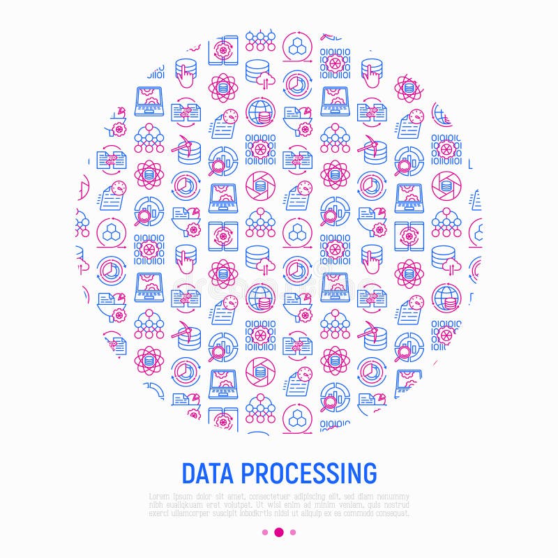 Data Processing Concept in Circle Stock Vector - Illustration of print ...