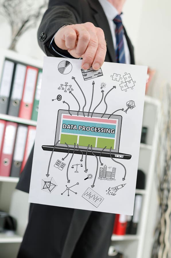 Data Processing Concept Shown by a Businessman Stock Photo - Image of ...