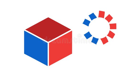 Data Processing Cube with Loading Cycle, Vector Design Generative AI ...