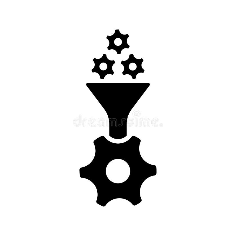 Data, Processing, Funnel Icon Stock Illustration - Illustration of ...