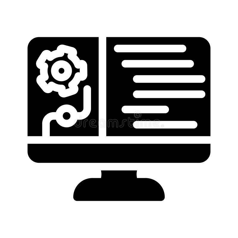 Data Processing Glyph Icon Vector Illustration Stock Vector ...