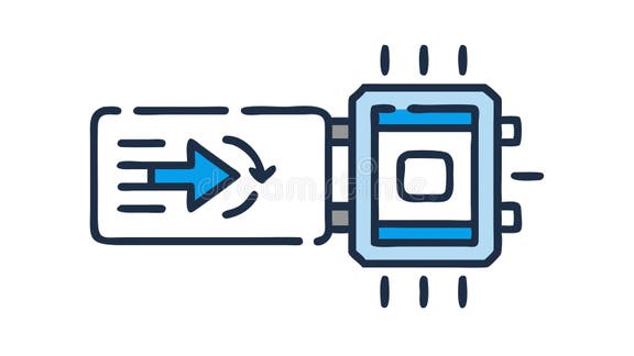 Data Processing and Output, Information Flow, Digital Computation, Vector Design Generative AI ...